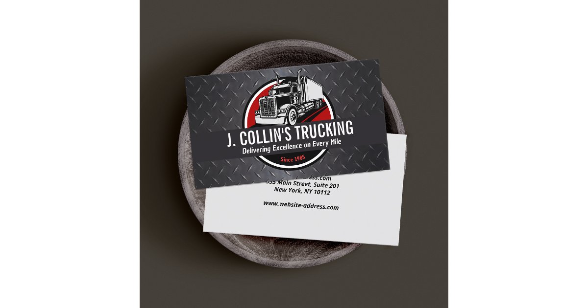 Professional Trucking, Semi Truck Driver Business Card | Zazzle