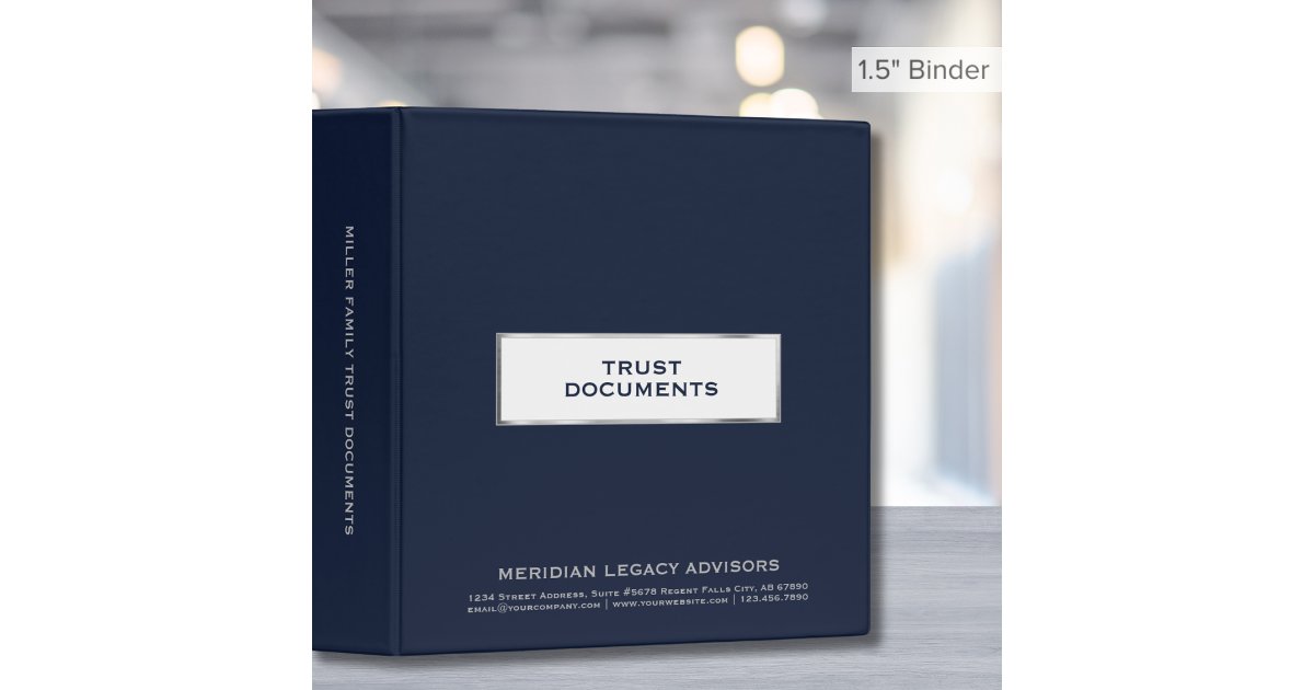 Professional Trust Documents 3 Ring Binder | Zazzle