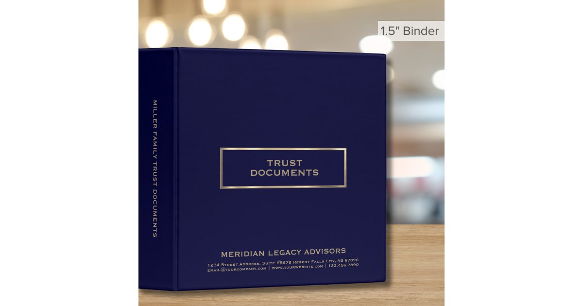 Professional Trust Documents Binder | Zazzle