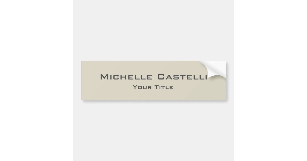 Professional Unique Classical Simple Bumper Sticker | Zazzle