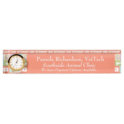 Professional Veterinarian•Custom Desk Name Plate | Zazzle