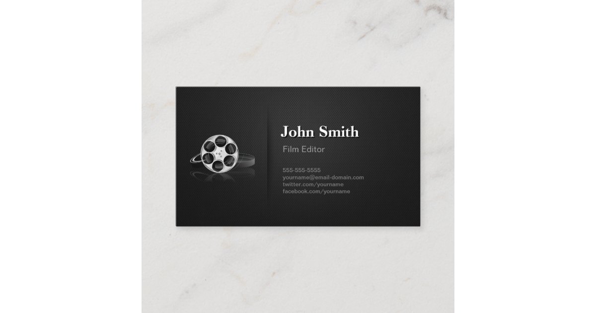 Professional Video Film Editor Cutter Director Business Card | Zazzle