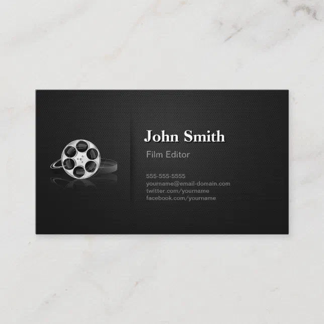Professional Video Film Editor Cutter Director Business Card | Zazzle