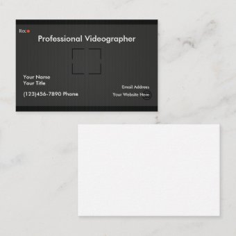 Professional Videographer Business Card | Zazzle