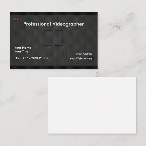 Professional Videographer Business Card | Zazzle