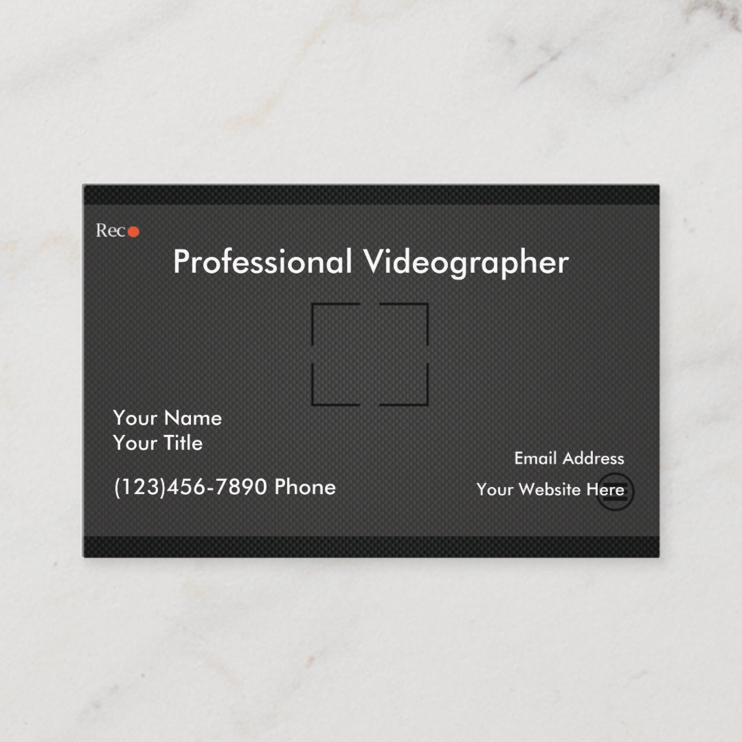Professional Videographer Business Card | Zazzle