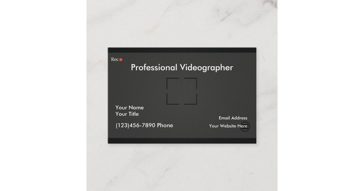 Professional Videographer Business Card | Zazzle