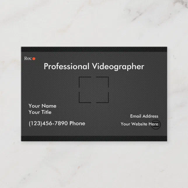 Professional Videographer Business Card | Zazzle