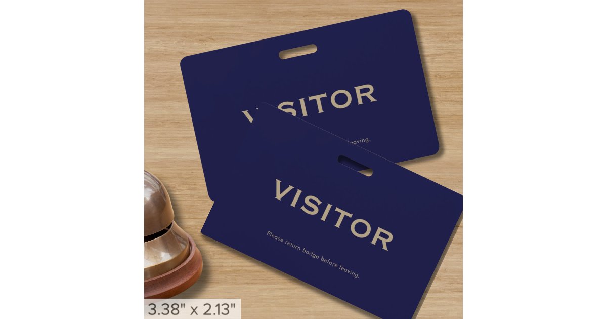 Professional Visitor ID Badge | Zazzle