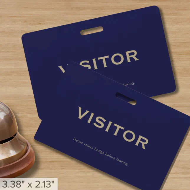 Professional Visitor ID Badge | Zazzle