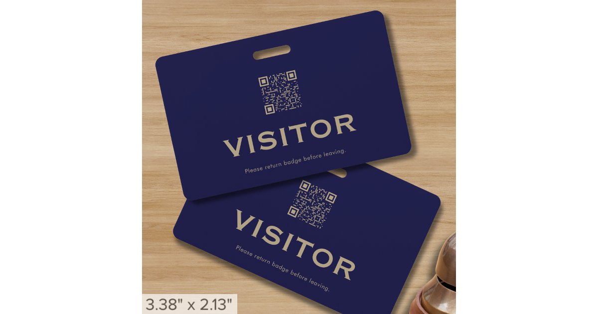 Professional Visitor ID QR Code Badge | Zazzle