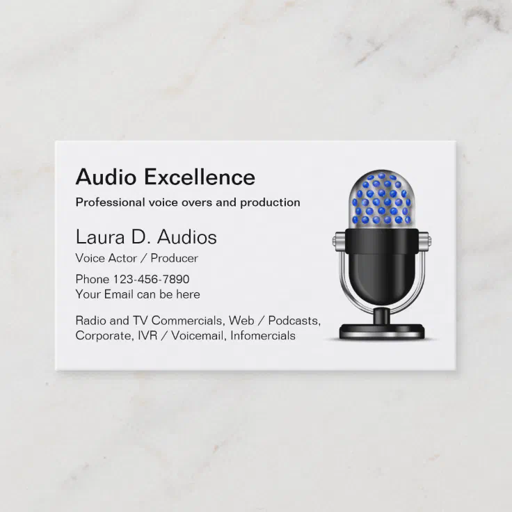 Professional Voice Over Actor Business Cards | Zazzle