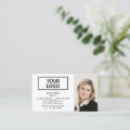 Professional White Add Photo Business Card | Zazzle