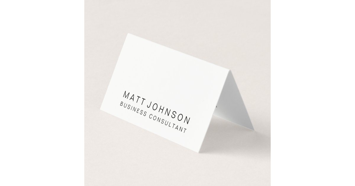 Professional White Folded Business Card | Zazzle