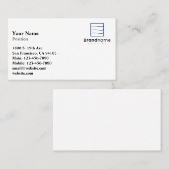 Professional White Logo Business Card | Zazzle