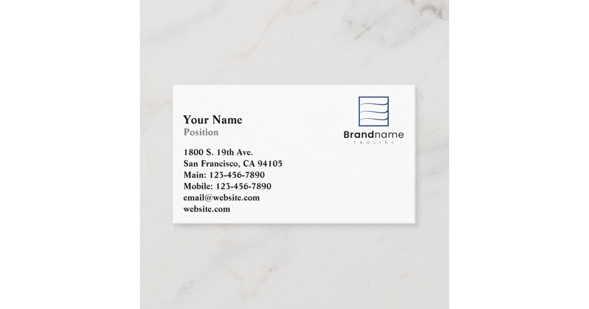 Professional White Logo Business Card | Zazzle