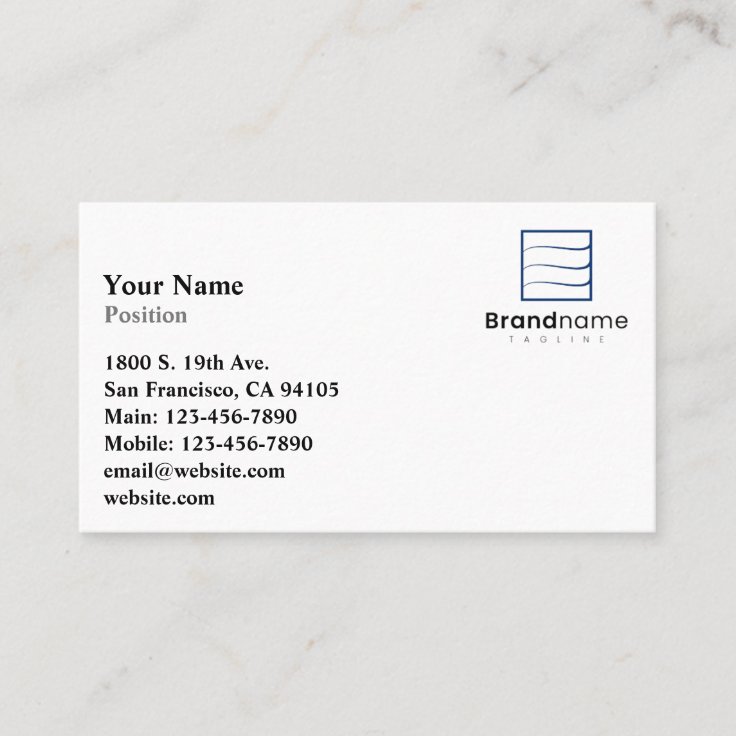 Professional White Logo Business Card | Zazzle