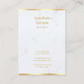 Professional White Marble Gold Handwritten Script Business Card | Zazzle