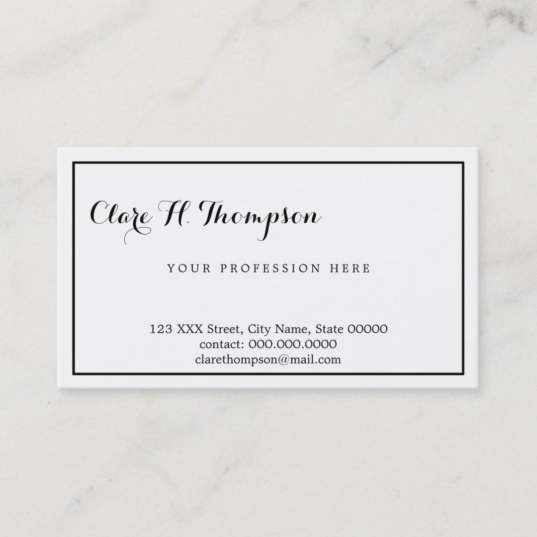 professional white & modern business card | Zazzle