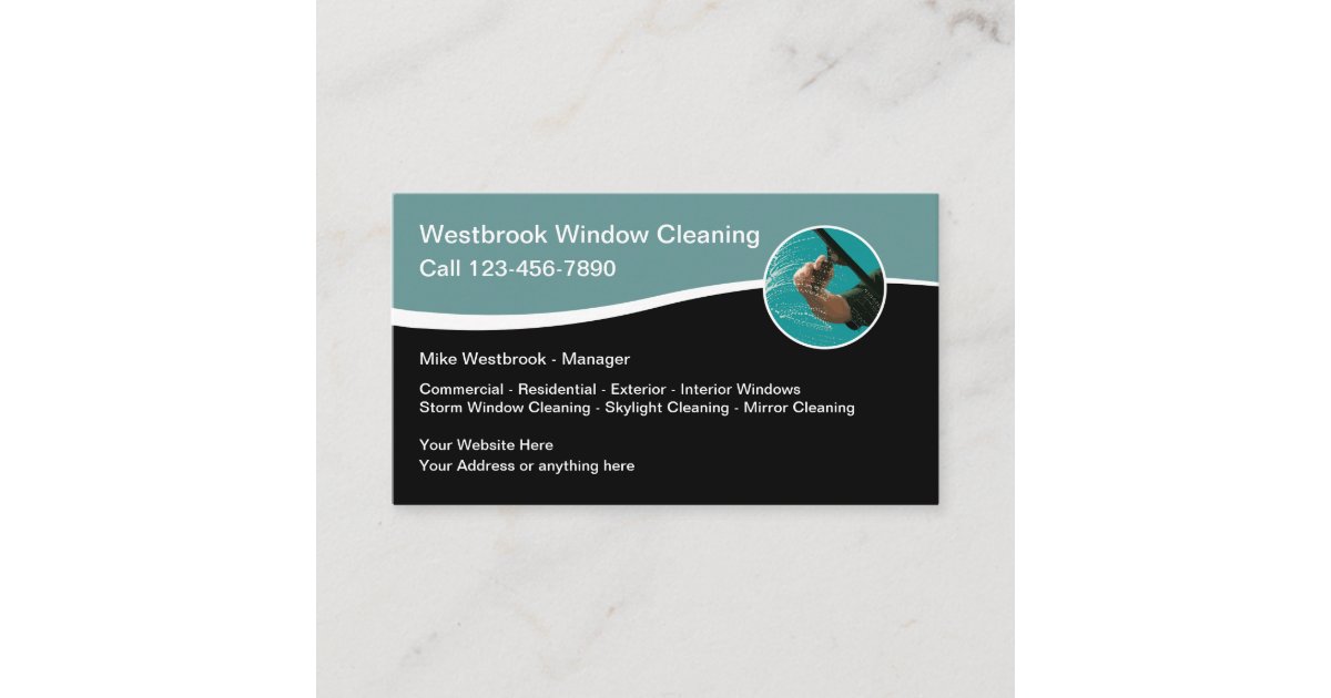 Professional Window Cleaning Service Business Card | Zazzle