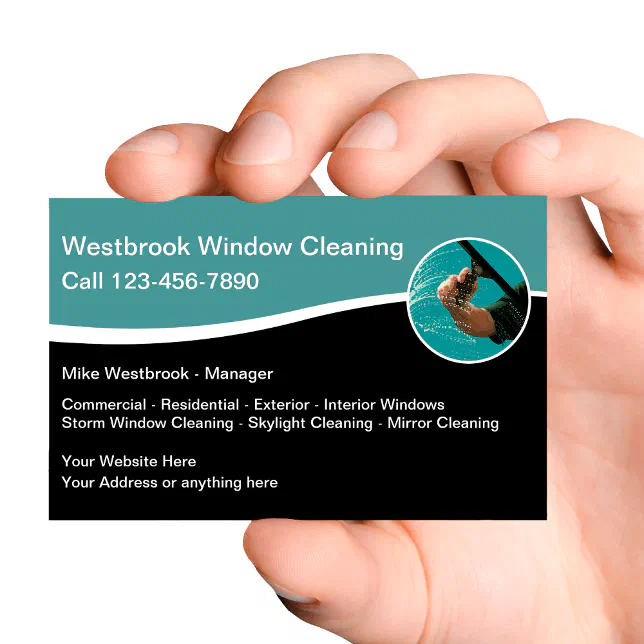 Professional Window Cleaning Service Business Card | Zazzle