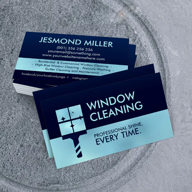 Professional Window Cleaning Services Business Card | Zazzle
