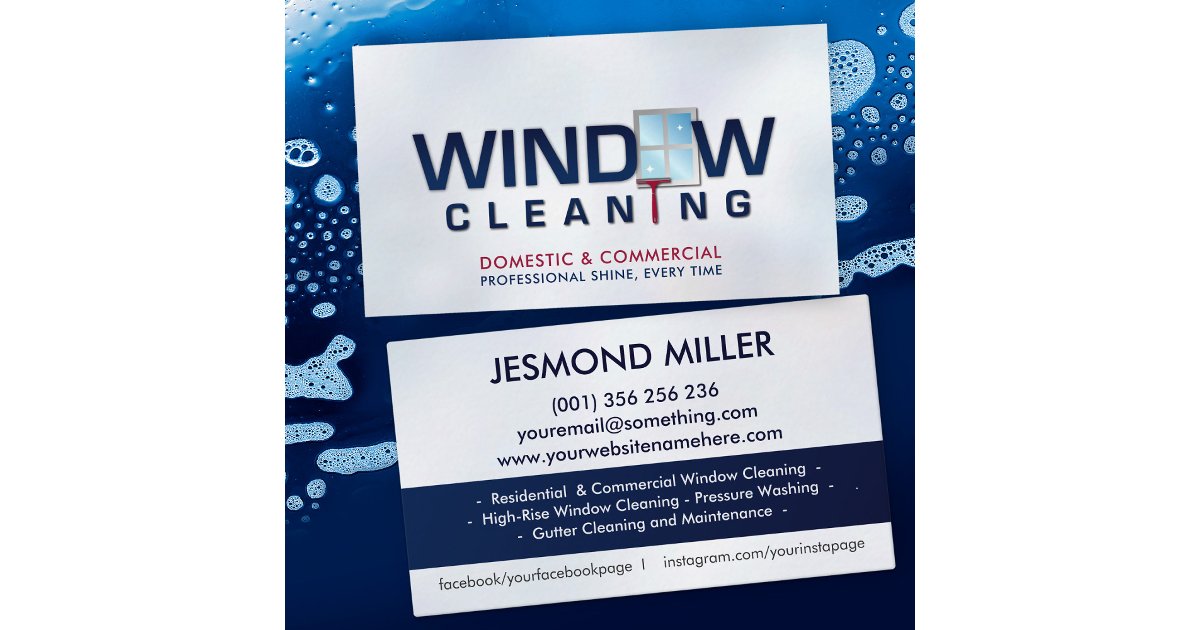 Professional Window Cleaning Services Business Card | Zazzle