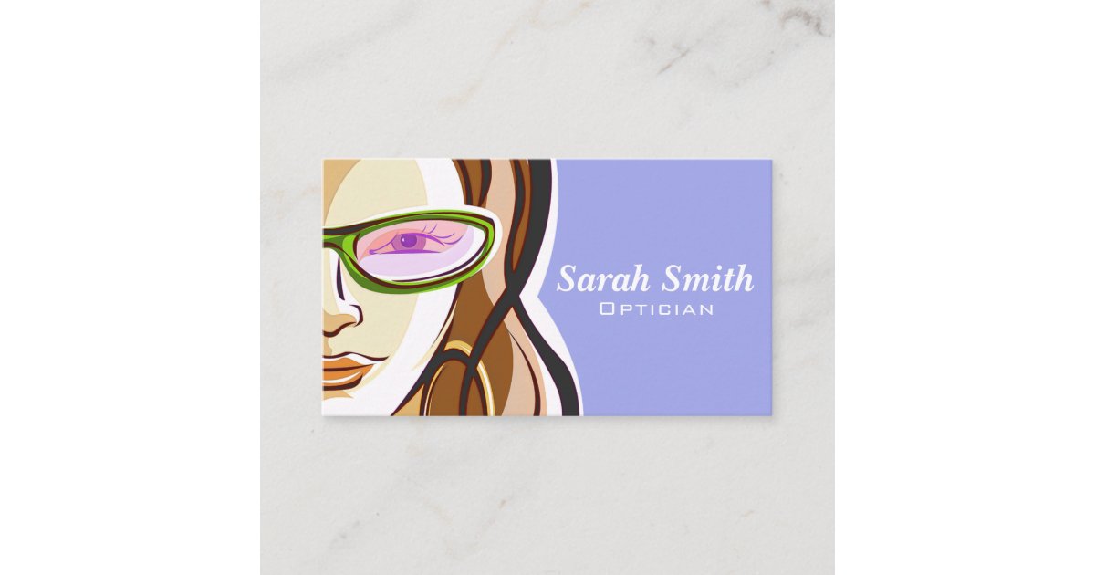Professional Woman Optician Business Card | Zazzle