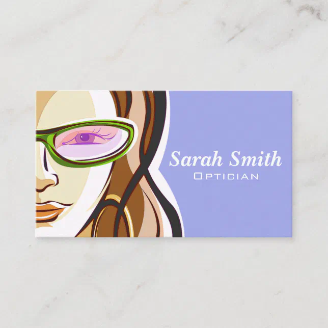 Professional Woman Optician Business Card | Zazzle