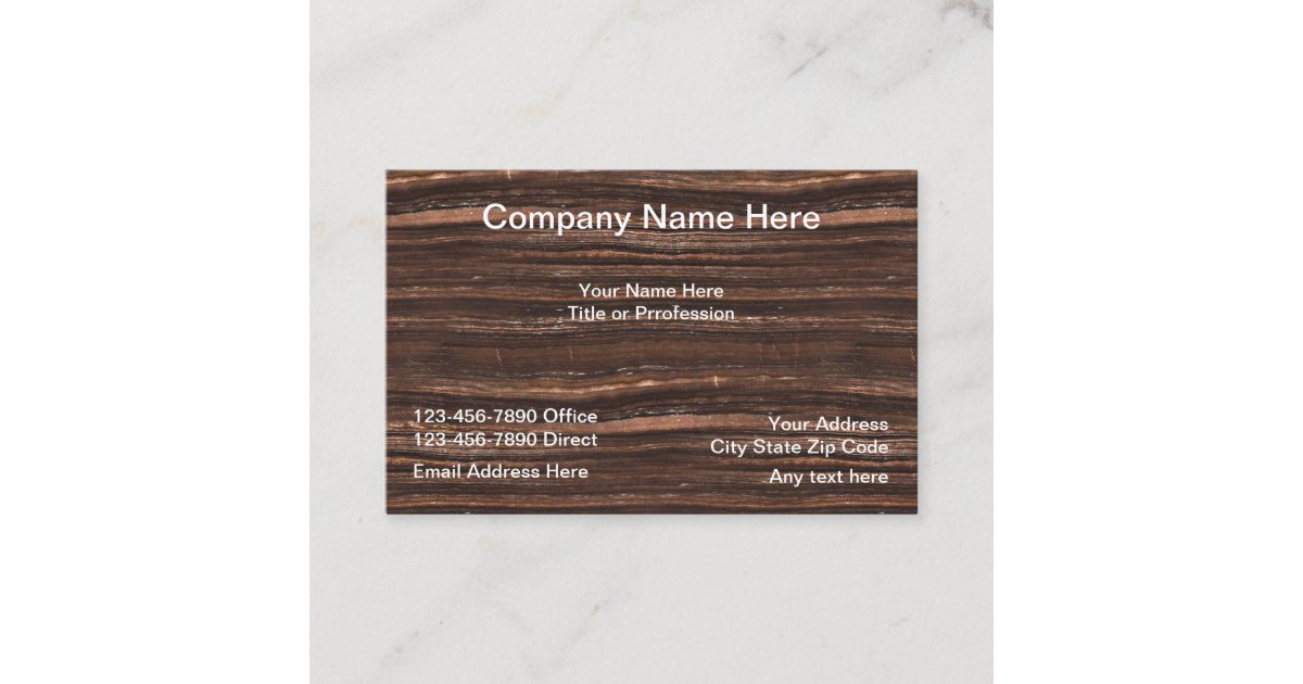 Professional Wood Background Business Card | Zazzle