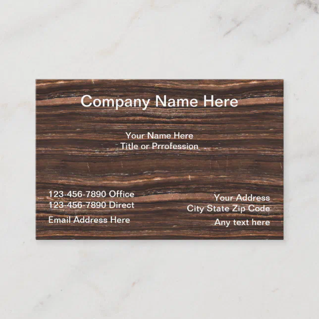 Professional Wood Background Business Card | Zazzle