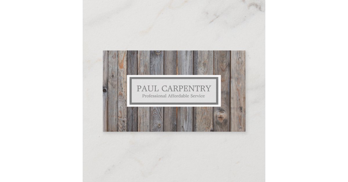 Professional Wood Carpenter Business Card | Zazzle