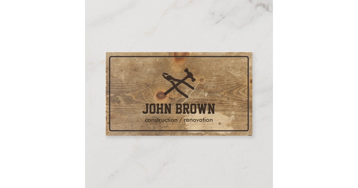 Professional Wood Construction Carpentry Repair Business Card | Zazzle