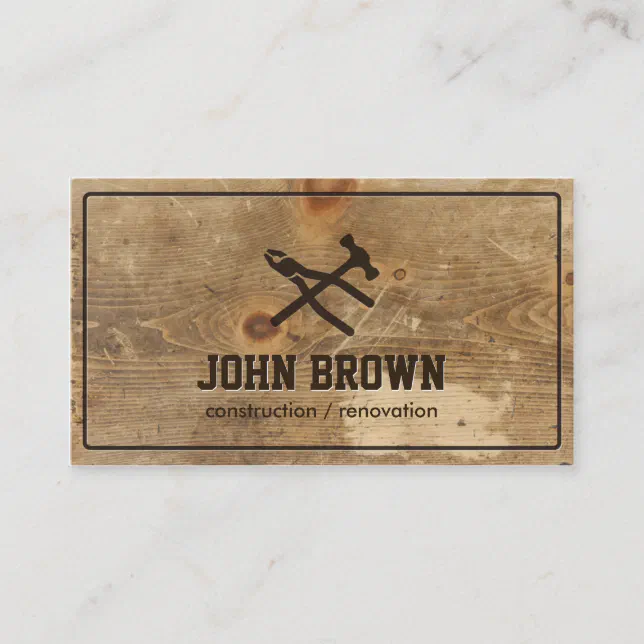 Professional Wood Construction Carpentry Repair Business Card | Zazzle