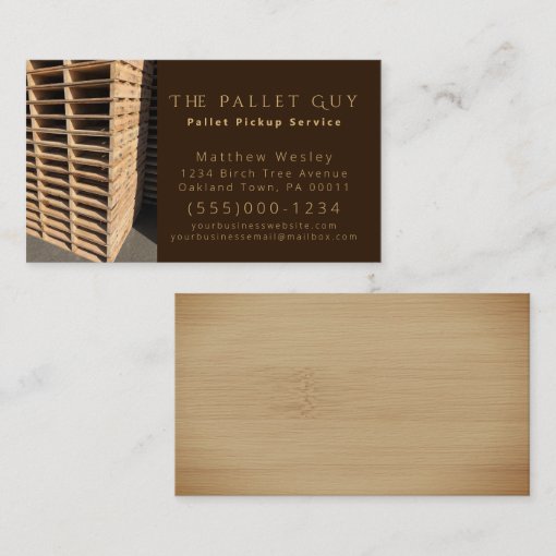 Professional Wood Pallet Pickup Delivery Service Business Card | Zazzle