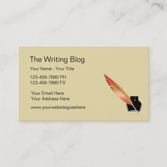 Professional Writer Business Cards | Zazzle.com