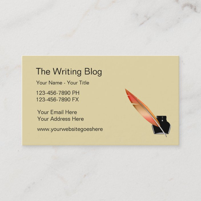 Professional Writer Business Cards | Zazzle.com