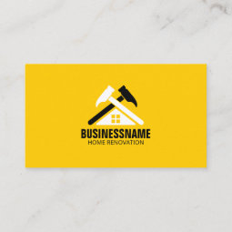 Professional Yellow Home Renovation Construction Business Card | Zazzle