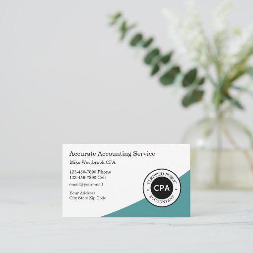 Professionally Designed CPA Accountant Business Card | Zazzle