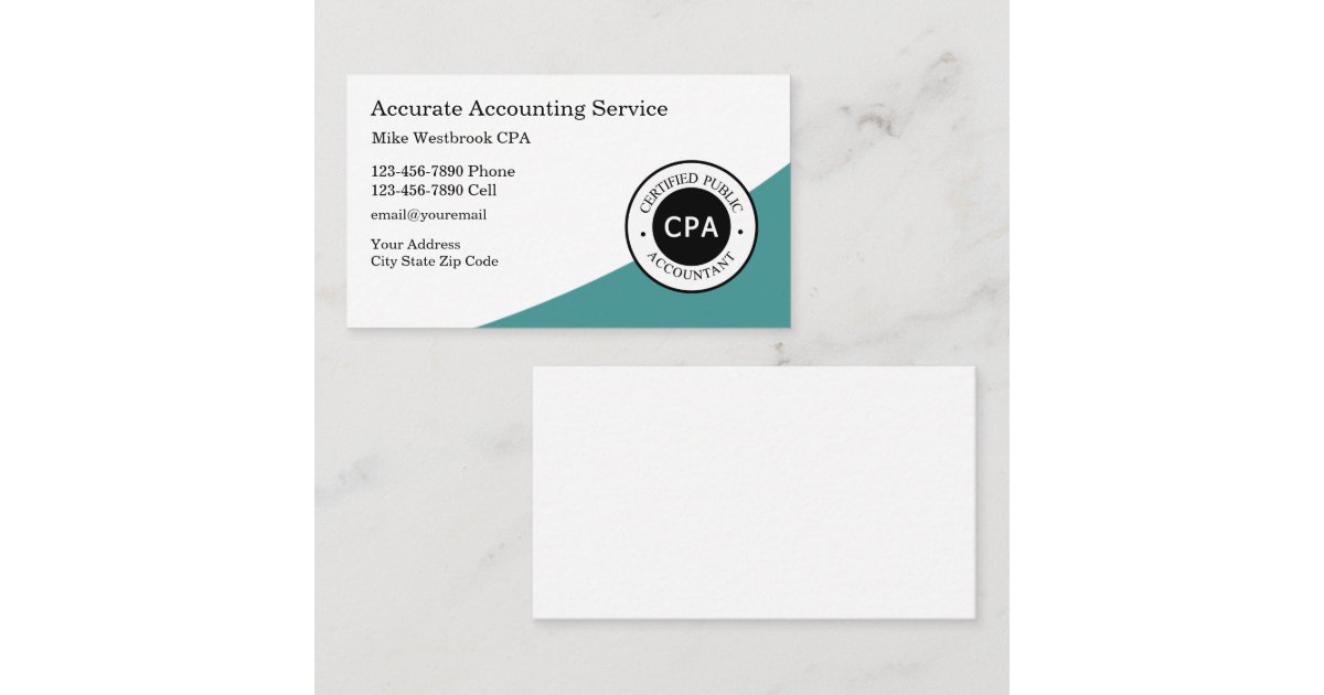 Professionally Designed CPA Accountant Business Card | Zazzle