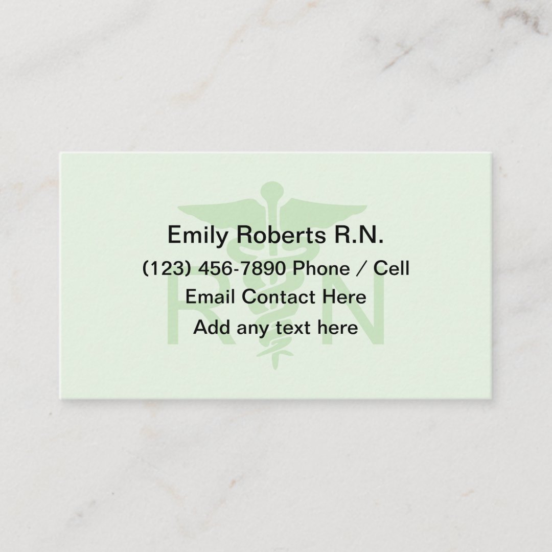 Professionally Designed RN Medical Business Cards | Zazzle