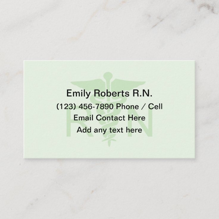 Professionally Designed RN Medical Business Cards | Zazzle