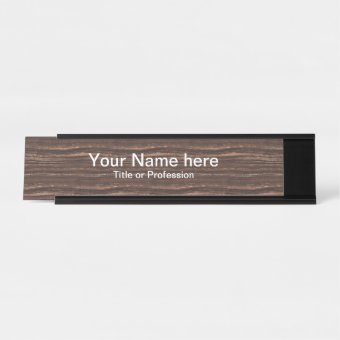 Professionally Designed Wood Look Desk Name Plate | Zazzle