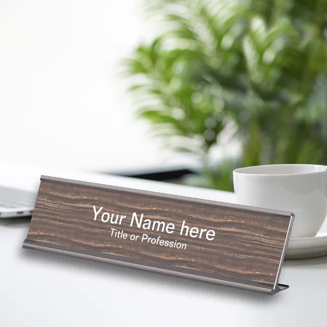 Professionally Designed Wood Look Desk Name Plate | Zazzle