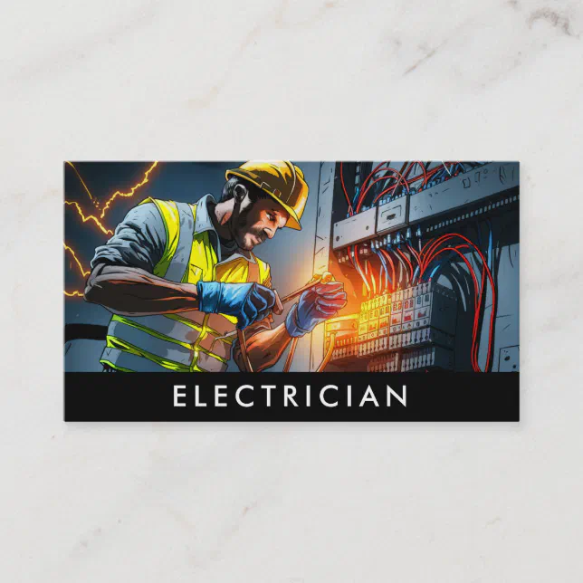 Professionsal Electrician AP75 Photo QR Business Card | Zazzle