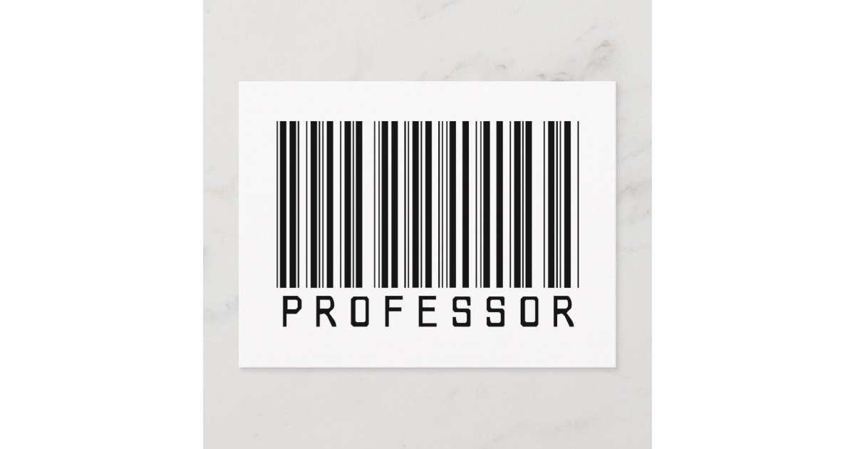 Professor Bar Code Postcard | Zazzle