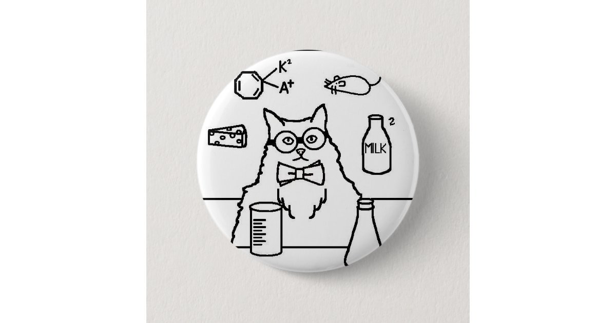 Professor Cat Button | Zazzle