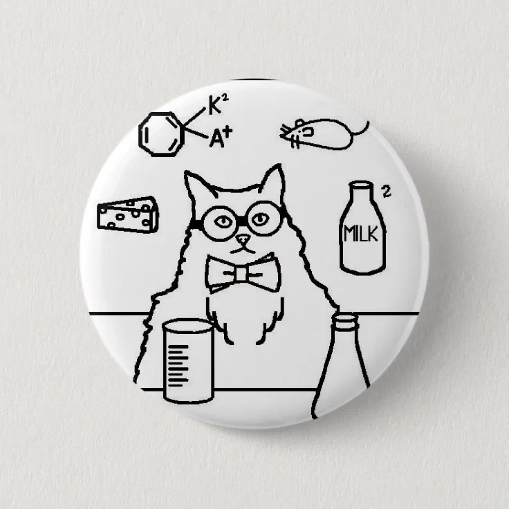 Professor Cat Button | Zazzle