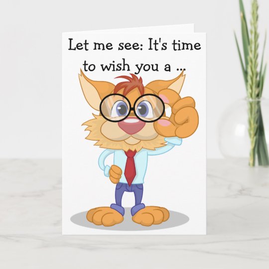 Professor Cat wishes a Happy Birthday Card | Zazzle.com