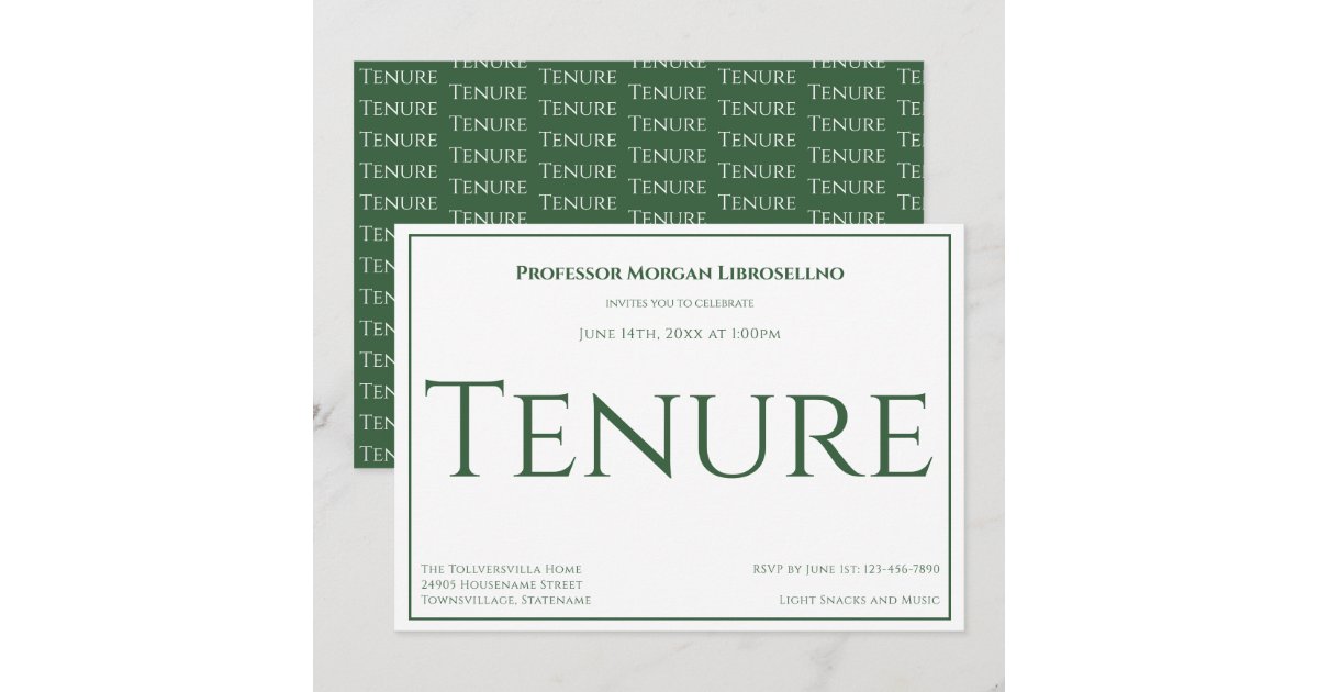 Professor Green Academic Tenure Party Invitation | Zazzle